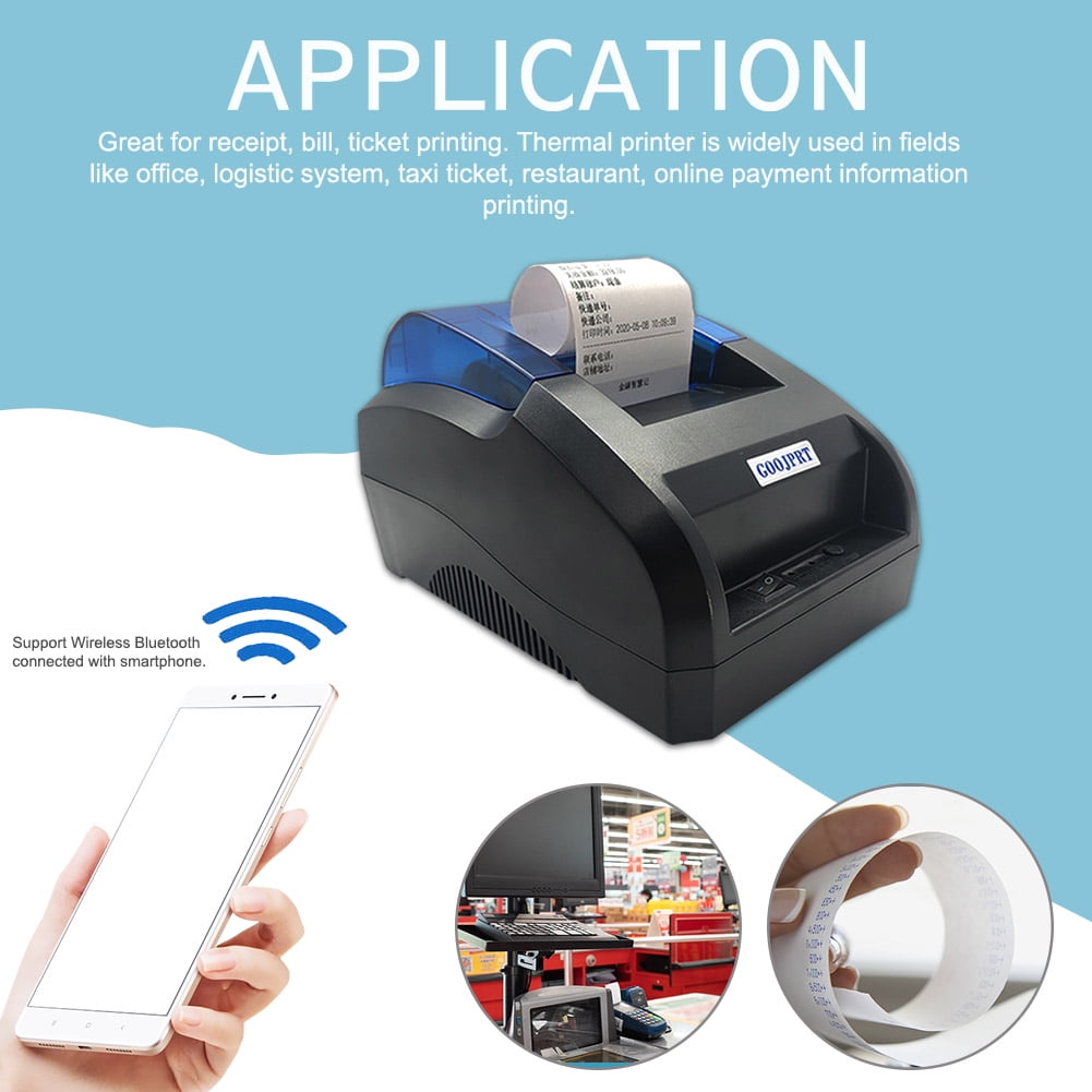 POS Receipt High Speed Wireless Bluetooth Thermal Printer Mini Portable ...