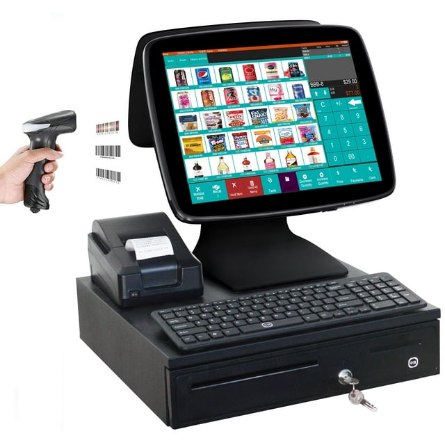 ZHONGJI Win10 POS System with Touch Screen, Terminal Receipt Printer ...