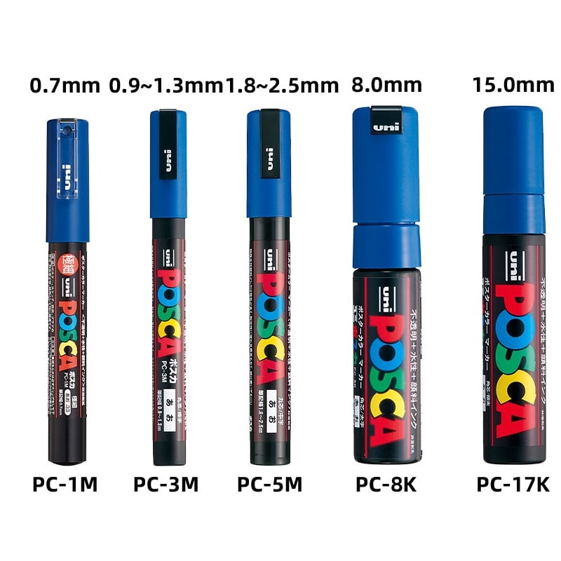 POSCA Full Maker Pen Set ,PC-1M 3M 5M Acrylic Graffiti POP Poster ...