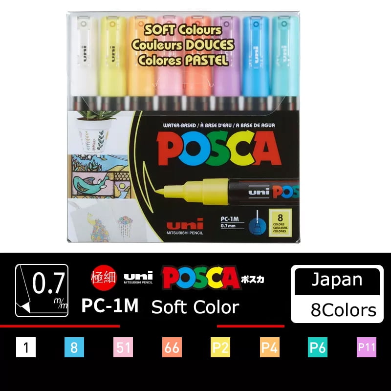 POSCA Full Maker Pen Set ,PC-1M 3M 5M Acrylic Graffiti POP Poster ...