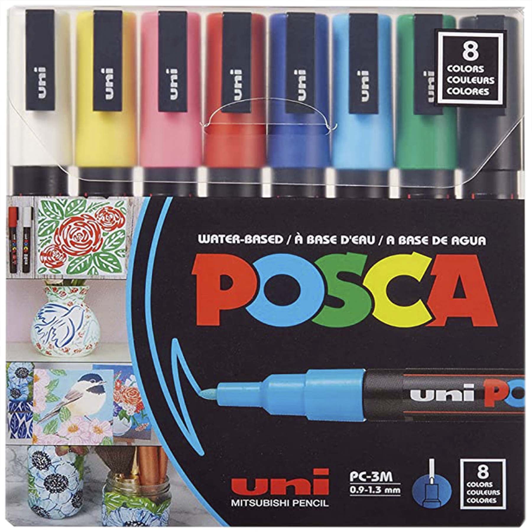 POSCA, Paint Markers, PC-3M, 8 assorted colors, fine tip - Walmart.com