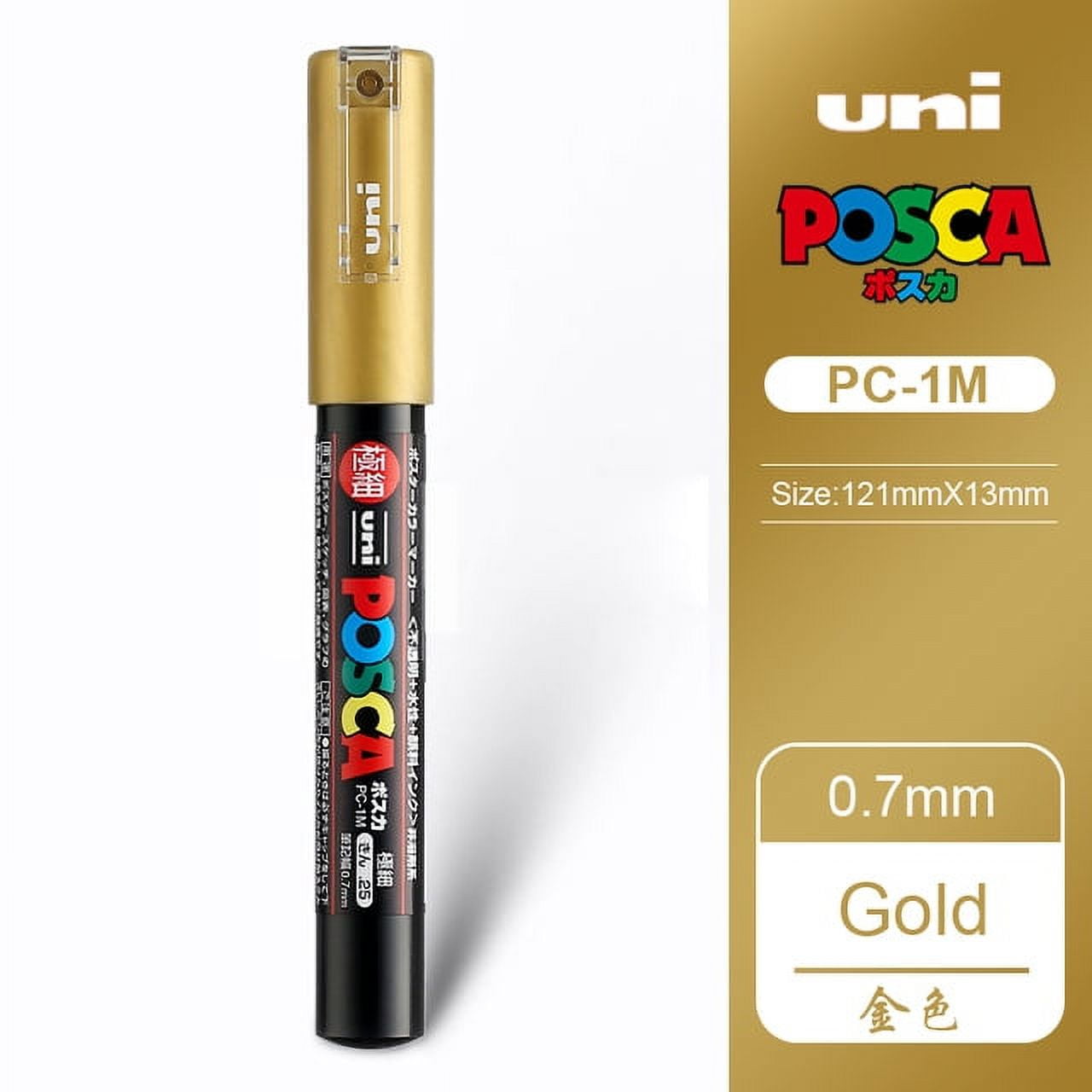 POSCA Silver/Gold Metallic Markers White/Black Paint Pen PC-1M/3M/5M ...