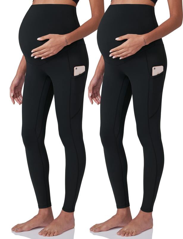 POSHDIVAH Women's Maternity Workout Leggings Over The Belly Pregnancy ...