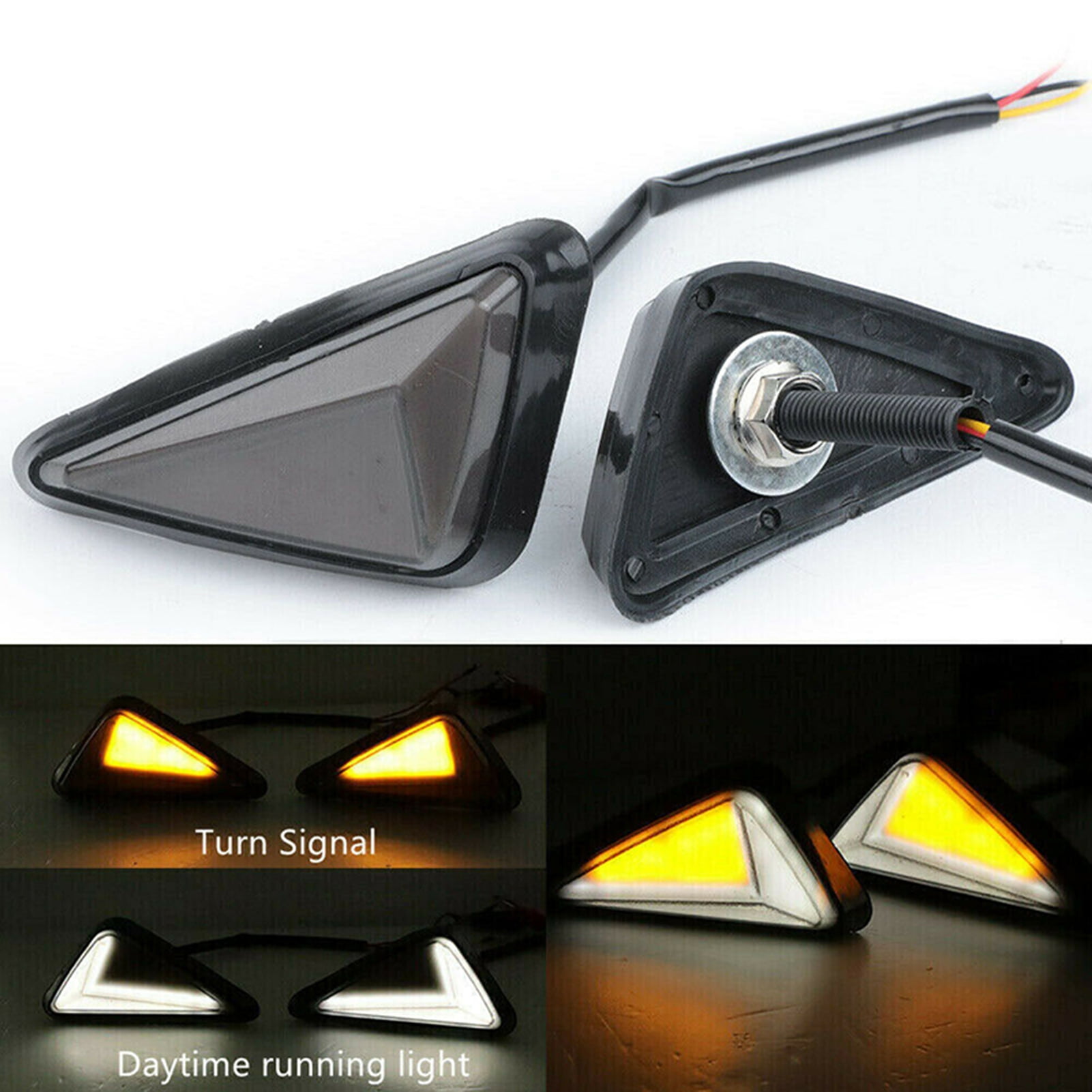 POSSBAY 2Pcs 12V Motorcycle Flush Mount LED Turn Signals Indicator ...