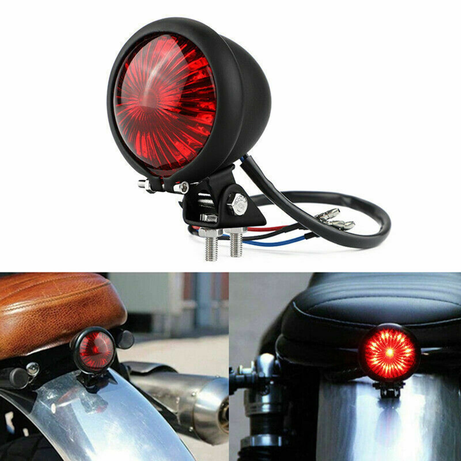 POSSBAY Universal Fit For Harley Motorcycle Rear LED Tail Light Red ...