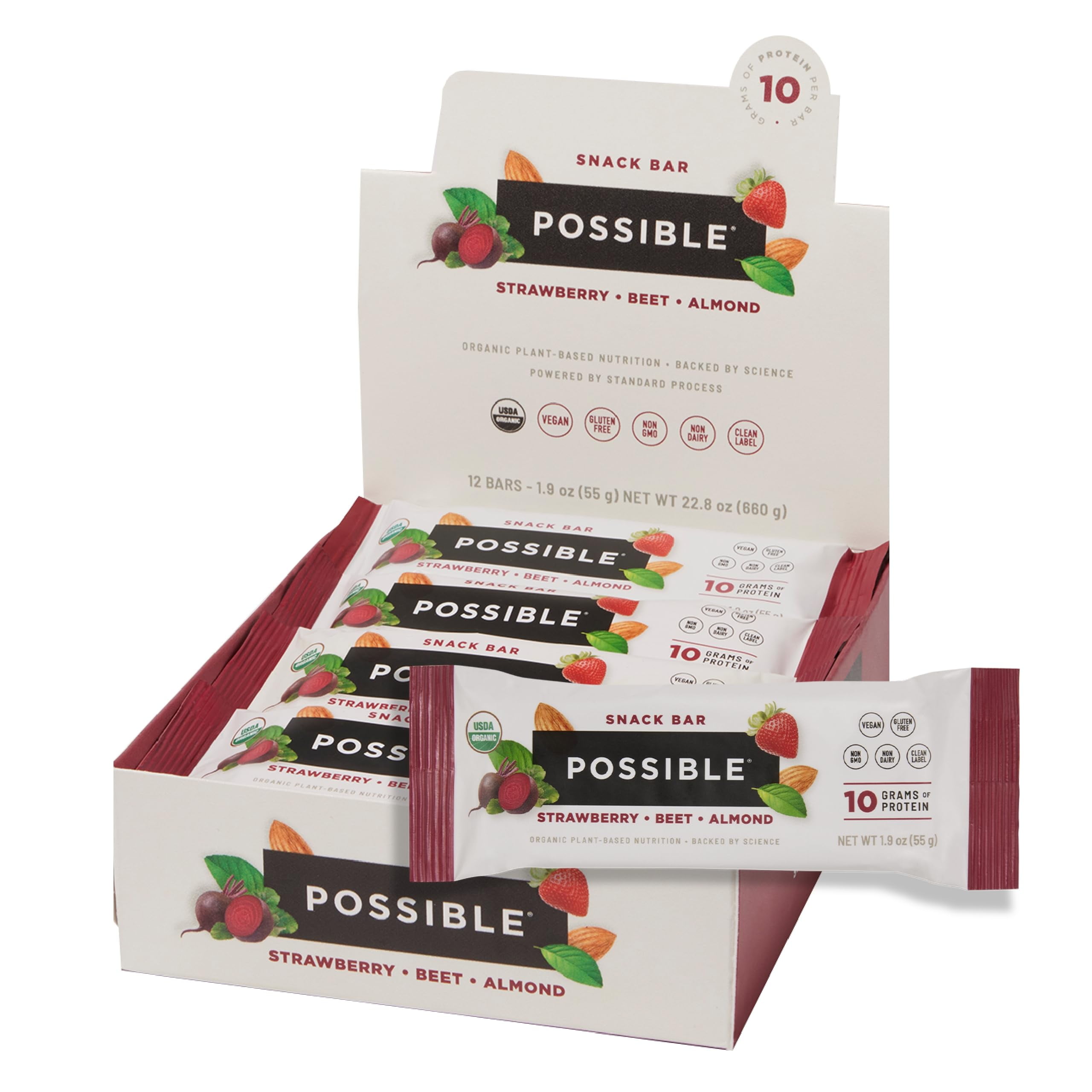 POSSIBLE Snack Bar - Organic Energy Bars H2FSDwith 10g Plant-Based ...