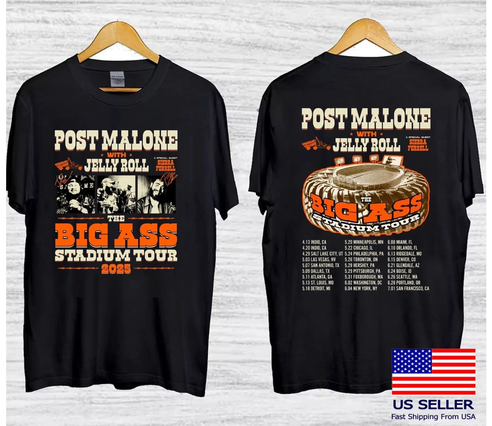 POST MALONE T-Shirt, The Big Ass Stadium Tour 2025 Shirt - Walmart.com
