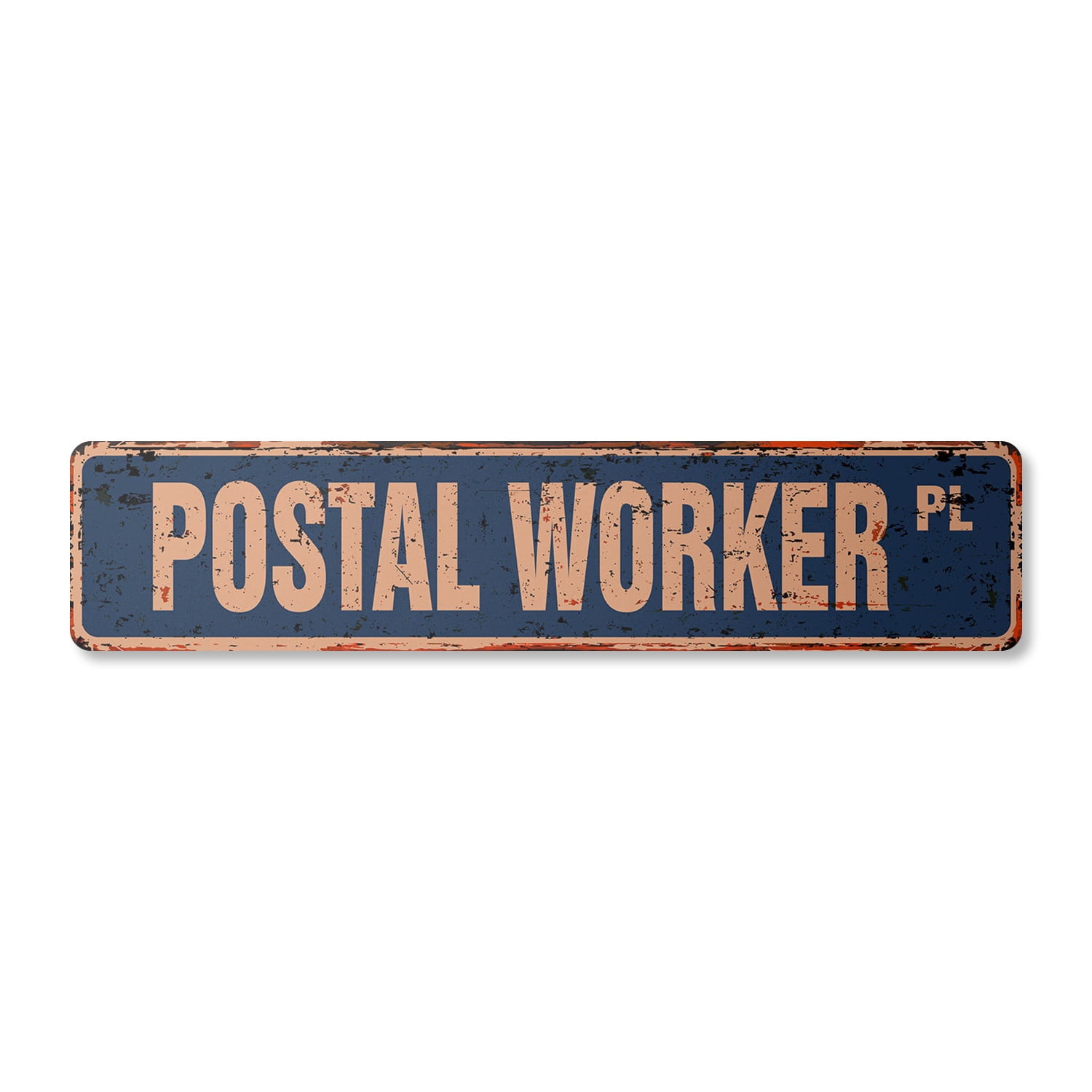 POSTAL WORKER Vintage Aluminum Street Sign APWU RFD postal postage mail ...