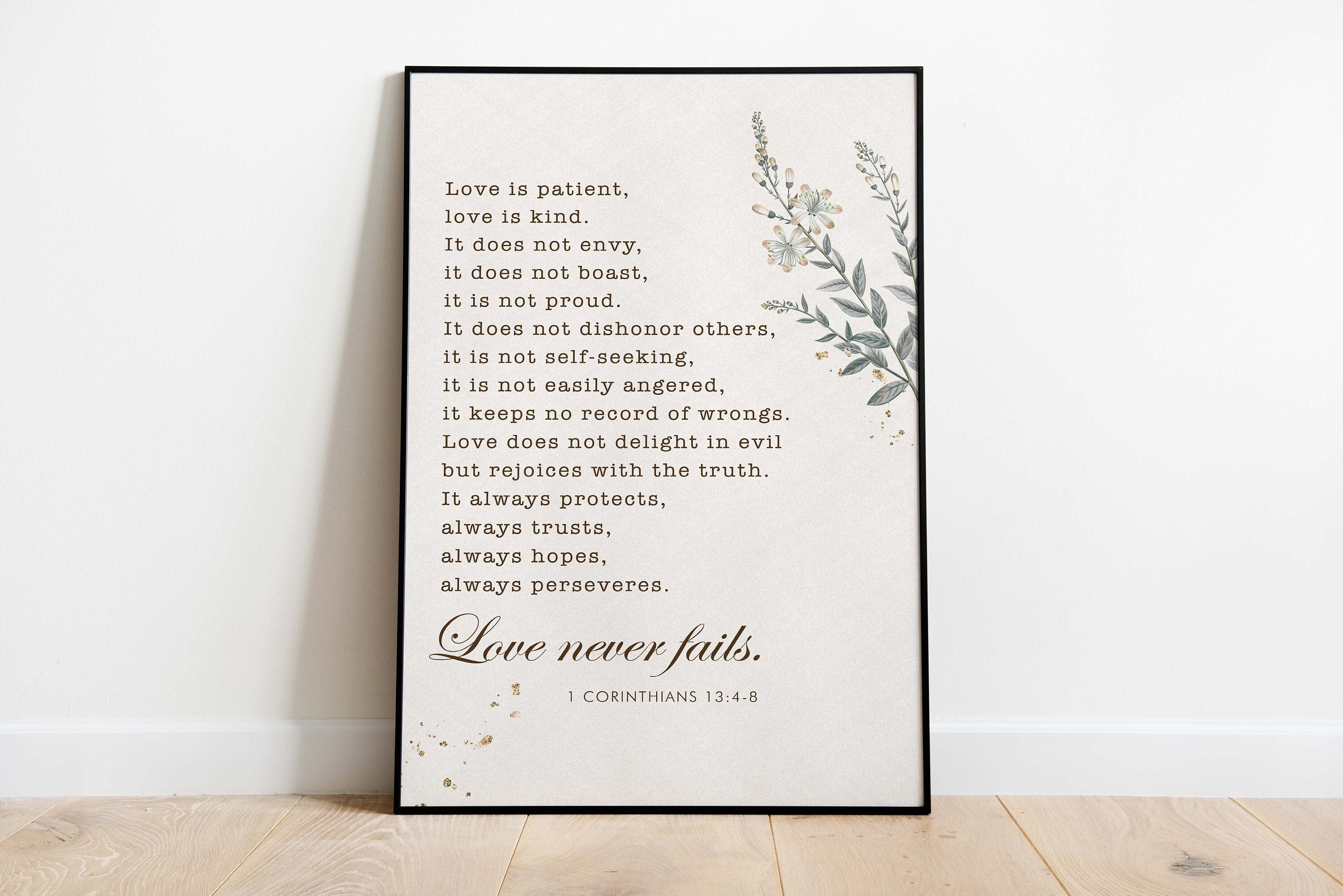 POSTER 1 CORINTHIANS 13:4-8 Love Is Patient Love Is Kind Love Never ...