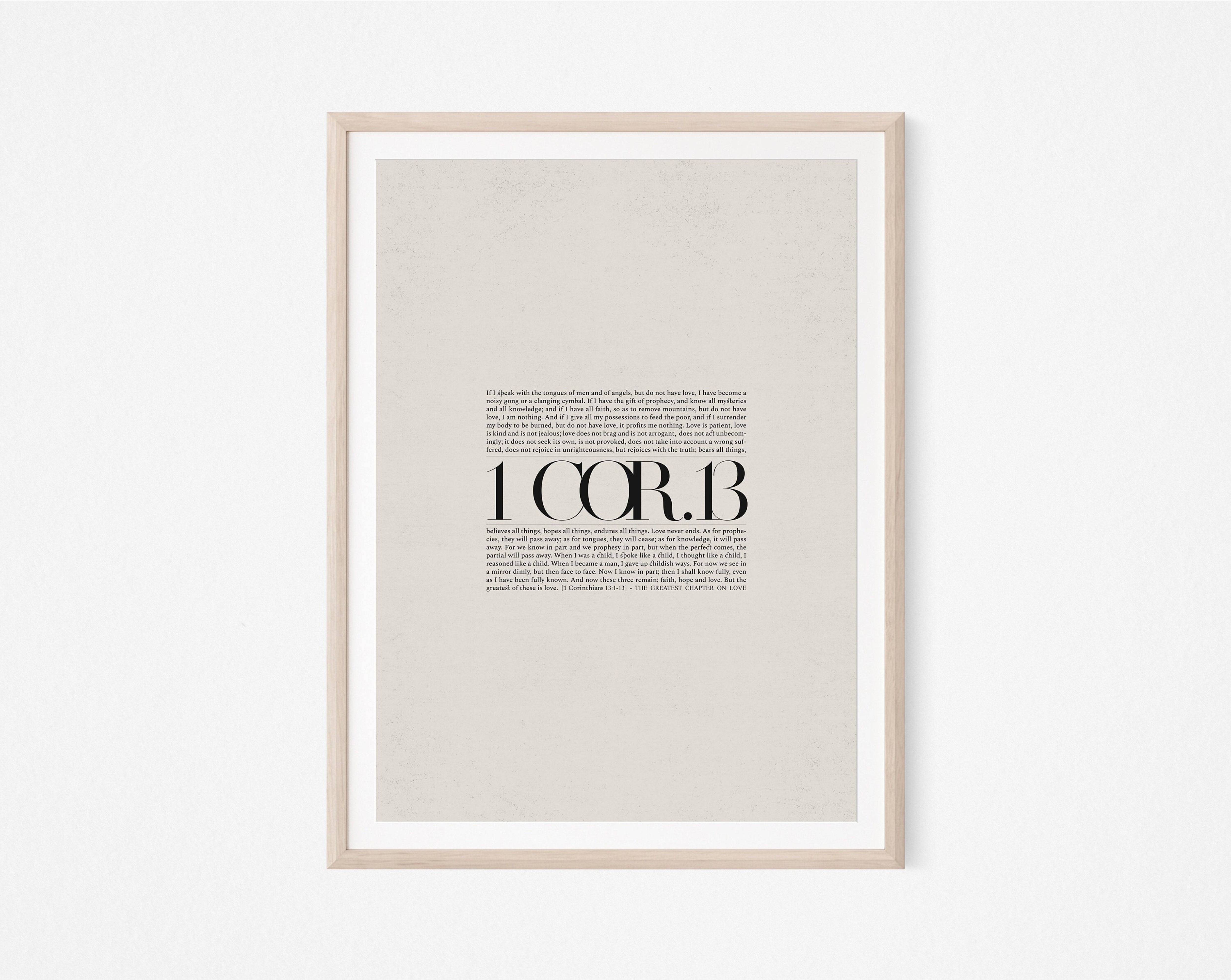 POSTER 1 Corinthians 13, Chapter of Love, Bible Verse, Modern Bible ...