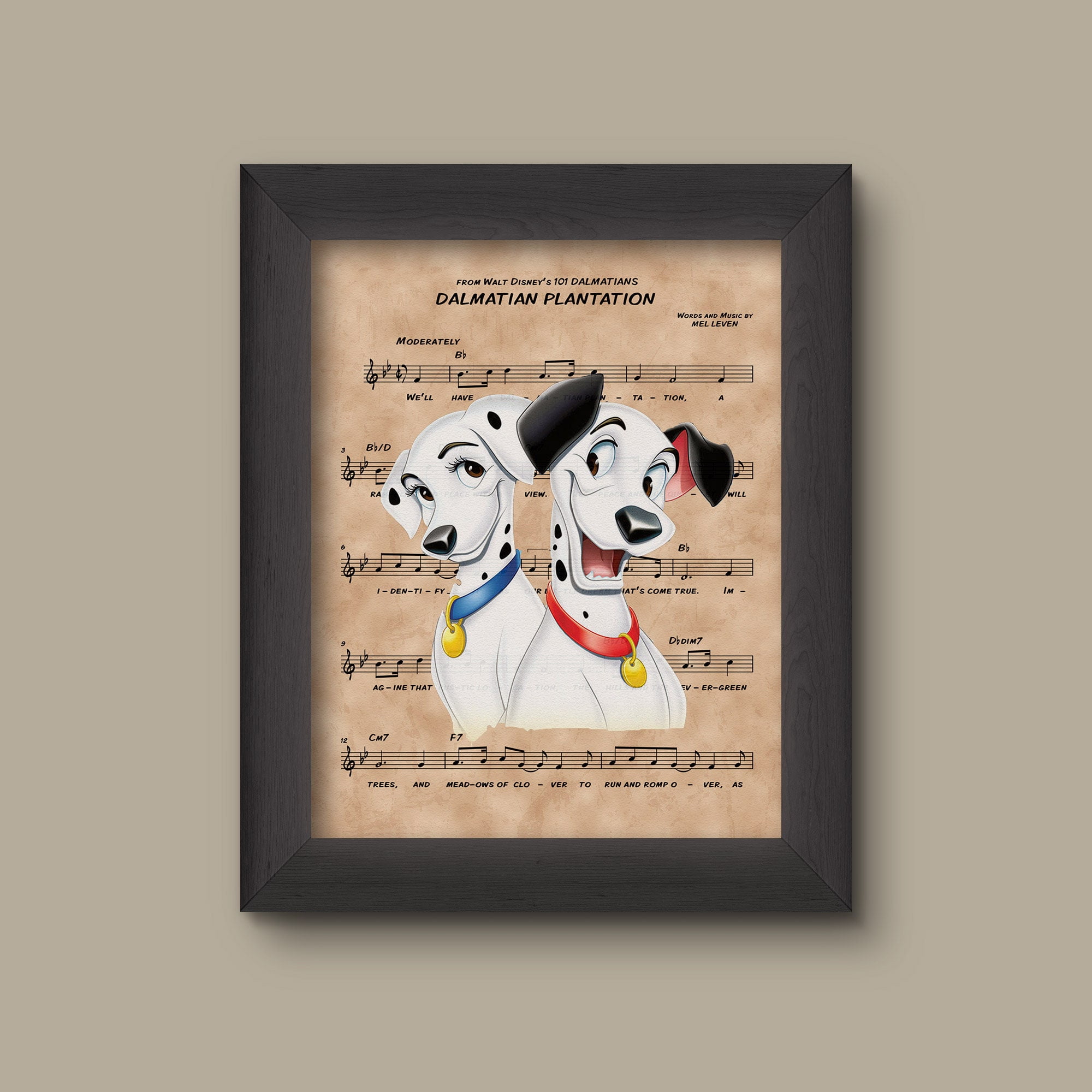 POSTER 101 Dalmatians Pongo and Perdita over Dalmatian Plantation Sheet ...