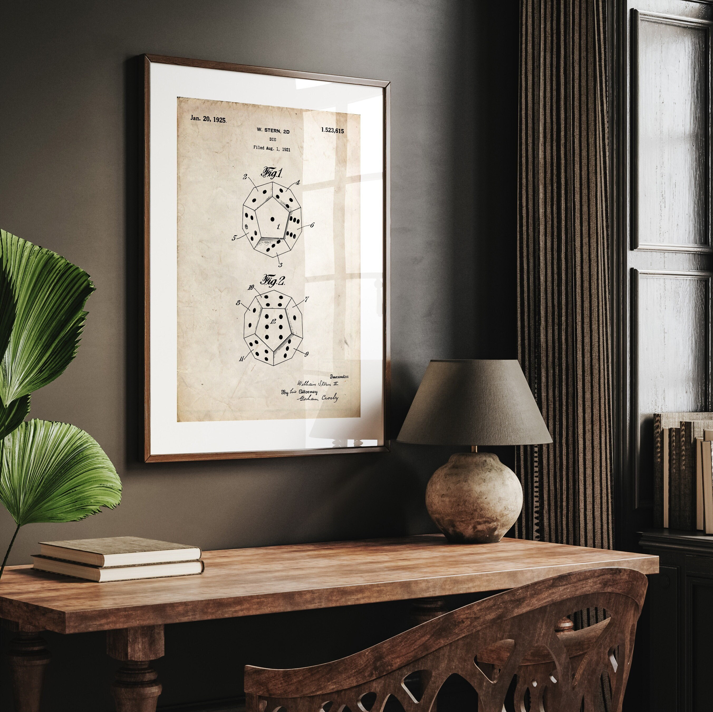 POSTER 12 Sided Polyhedral Dice 1925 Patent Print, Games Room Wall Art ...