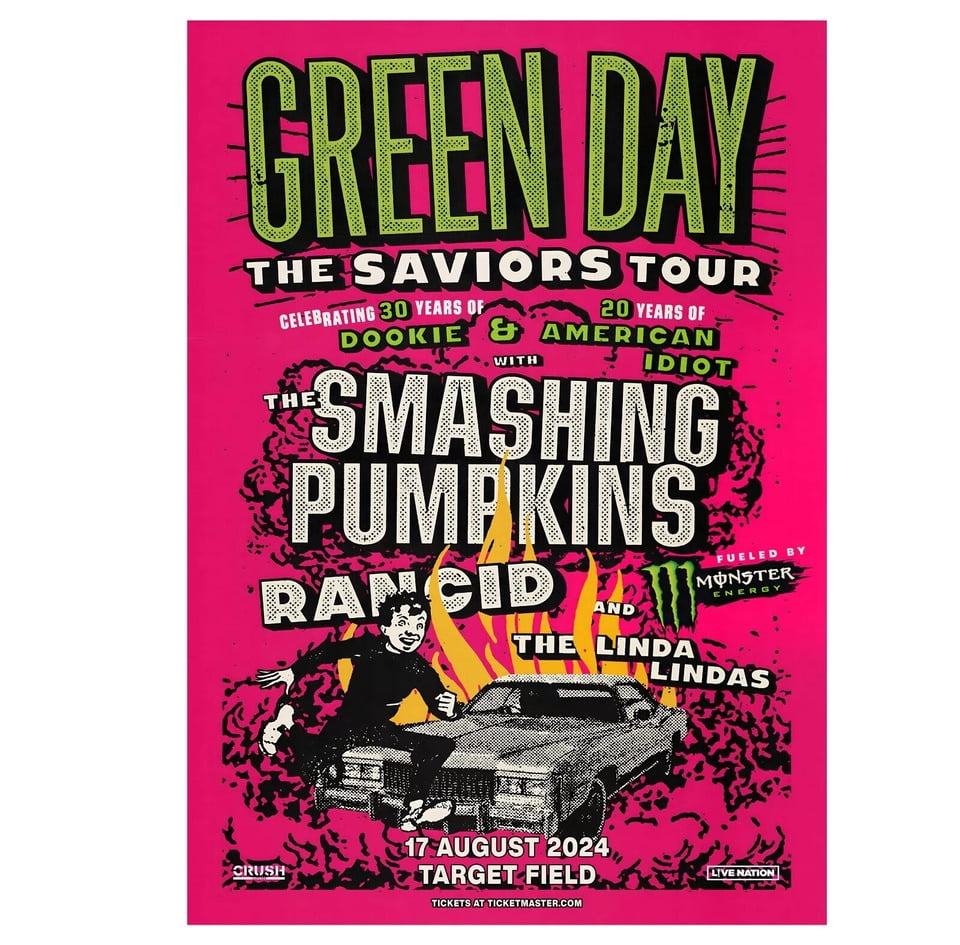 POSTER 17 August 2024 Target Field Green Day 2024 The Saviors Stadium ...