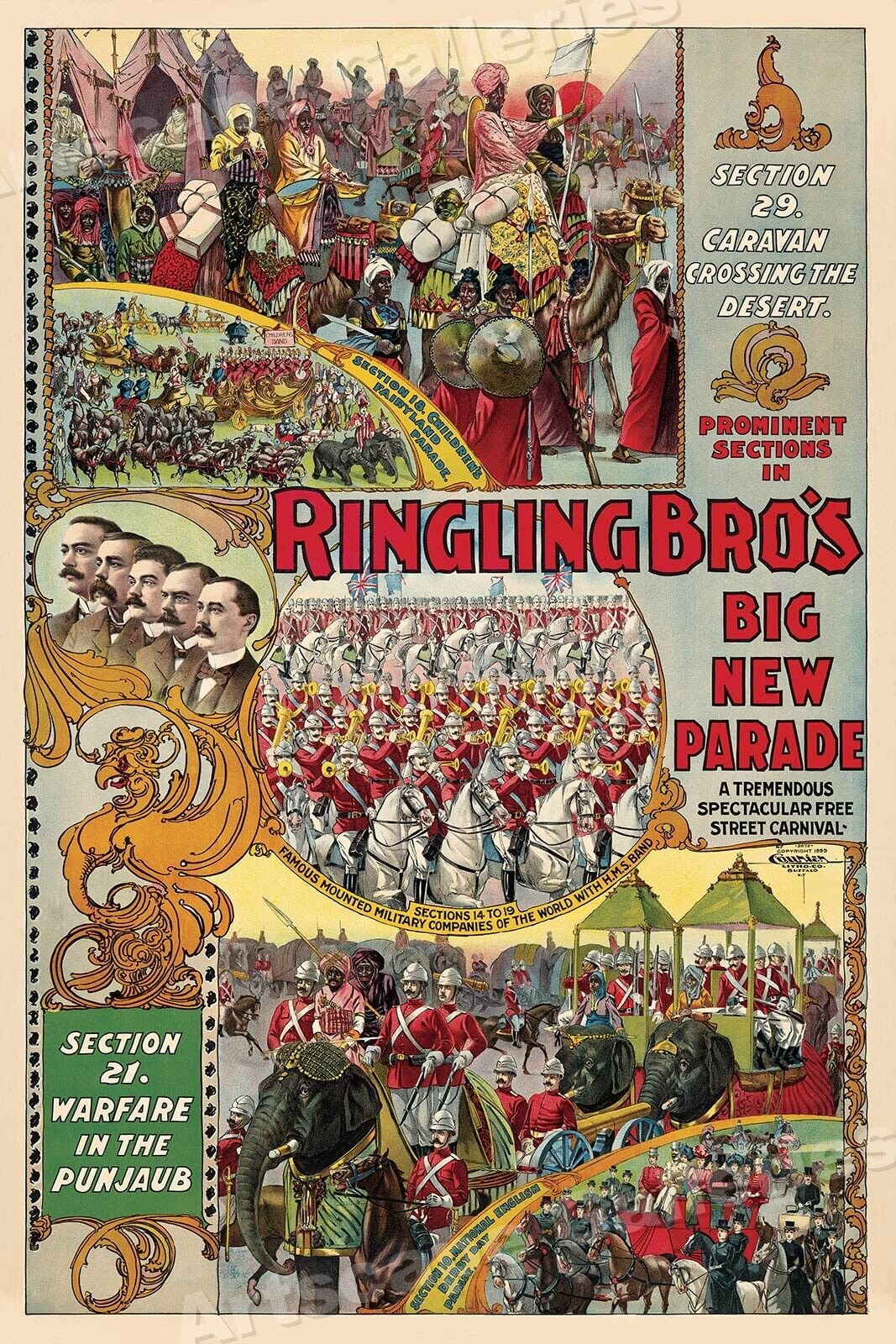 POSTER 1899 Ringling Bros Vintage Style Circus Parade Poster-24x36 ...