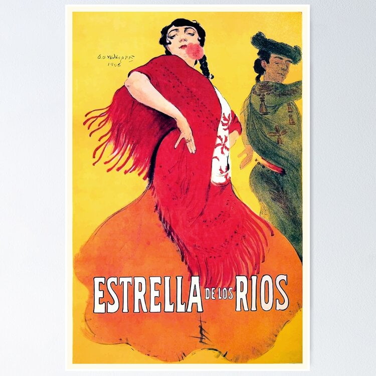 Poster 1906 Estrella De Los Rios Spanish Flamenco Dancer - Unframed ...