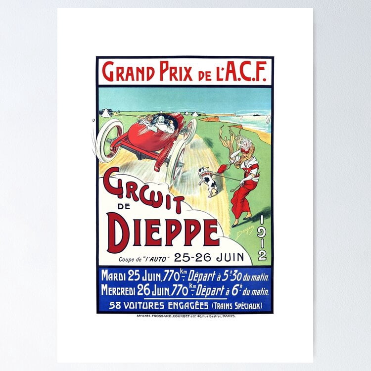 POSTER 1912 ACF French Grand Prix Advertising POSTER UNFRAMED, 8x12 ...