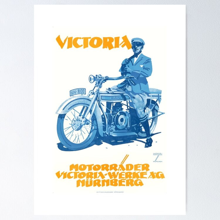 POSTER 1920 Victoria Motorcycles German Advertising POSTER UNFRAMED ...