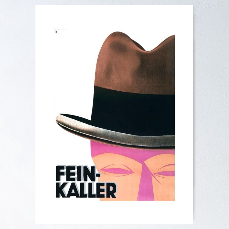 POSTER 1930 Fein Kaller Milliner Swiss Advertising POSTER UNFRAMED ...