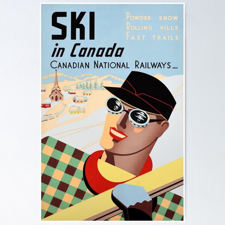 POSTER 1930s Canadian National Railways Ski In Canada POSTER UNFRAMED ...