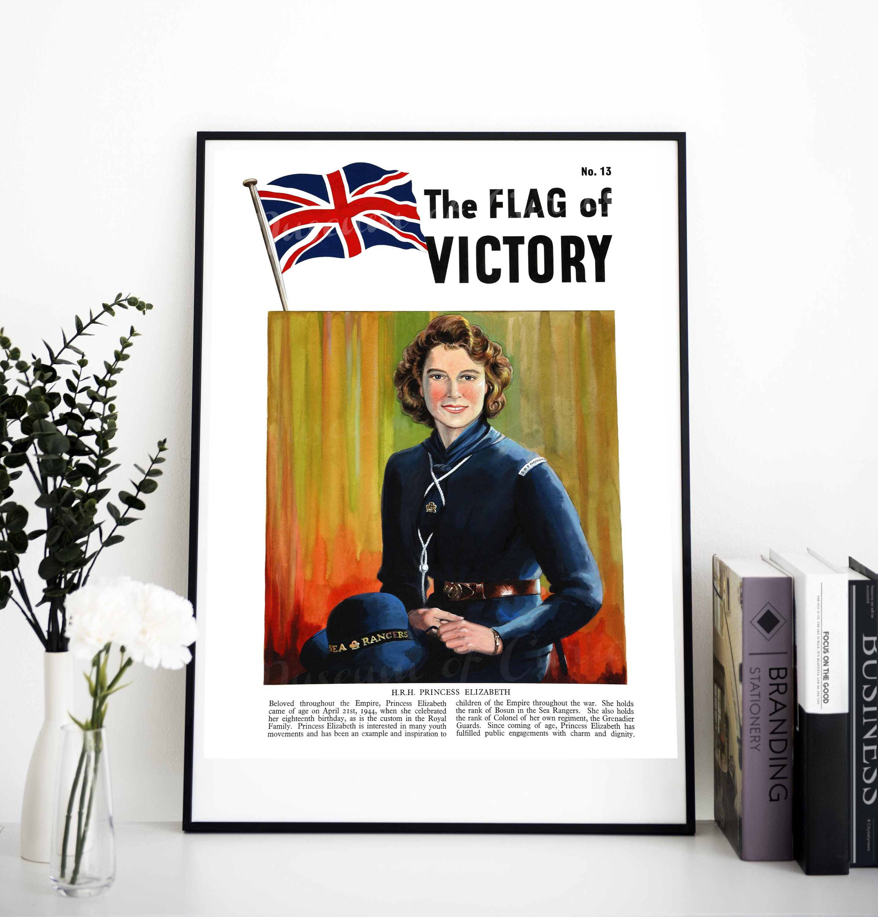 POSTER 1944, Printable Poster, HRH Princess Elizabeth in Uniform of The ...