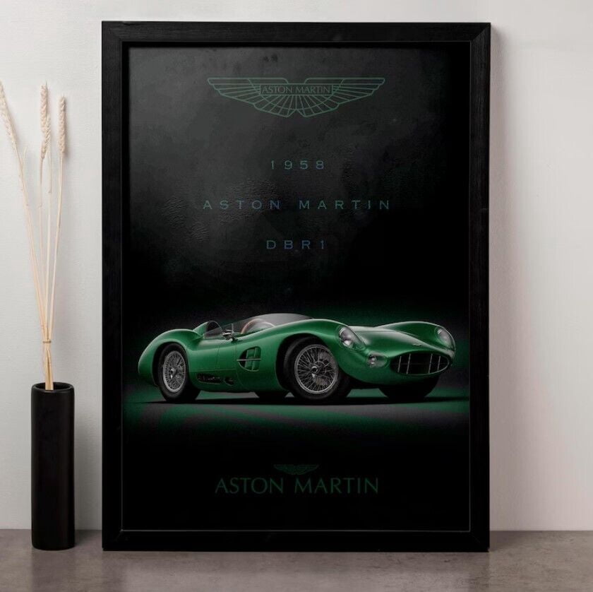 POSTER 1958 Aston Martin DBR1 Poster | Iconic Vintage Racing Car Art ...