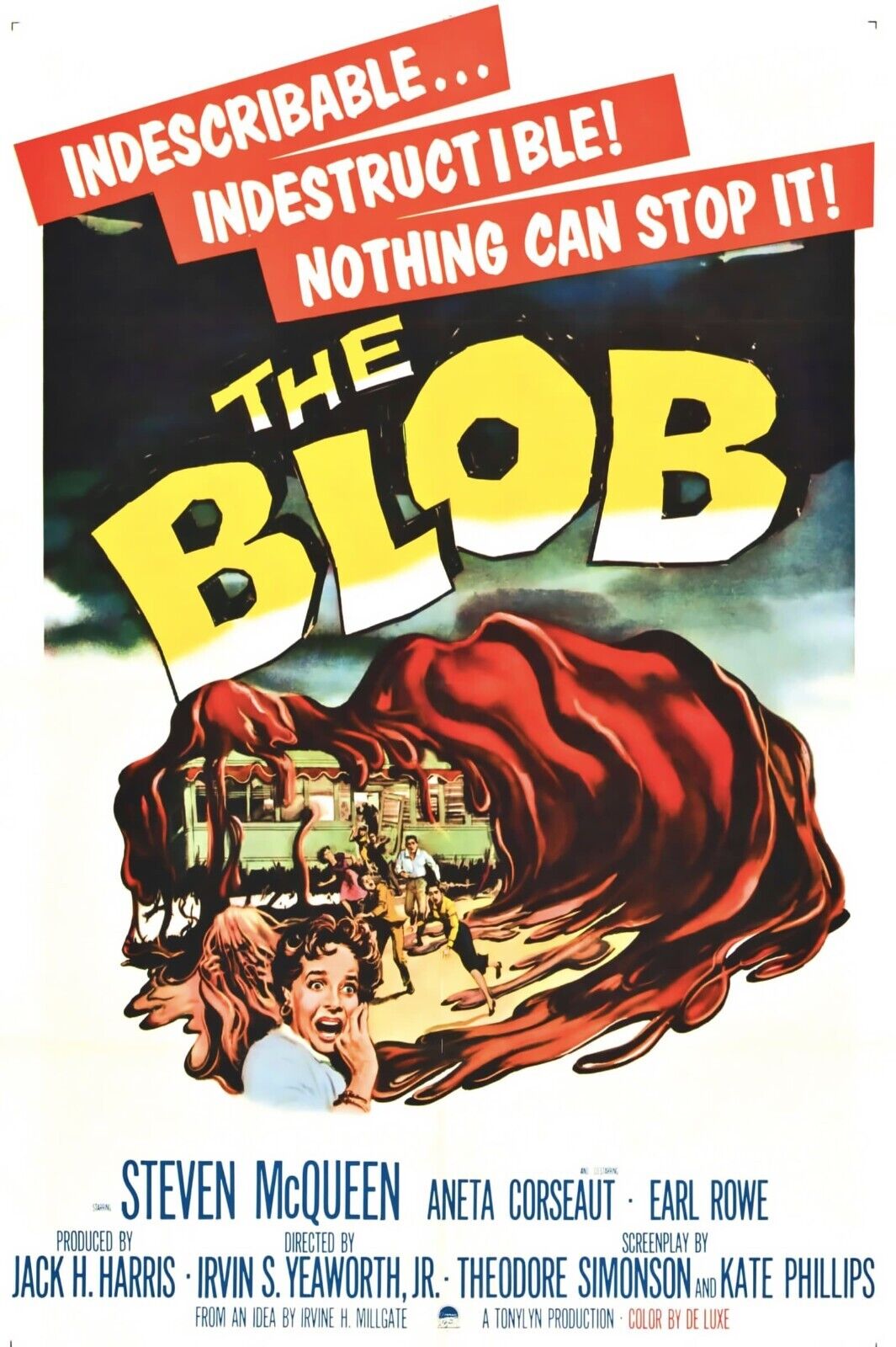 POSTER 1958 The Blob Movie Poster Steve McQueen Alien Horror Science ...