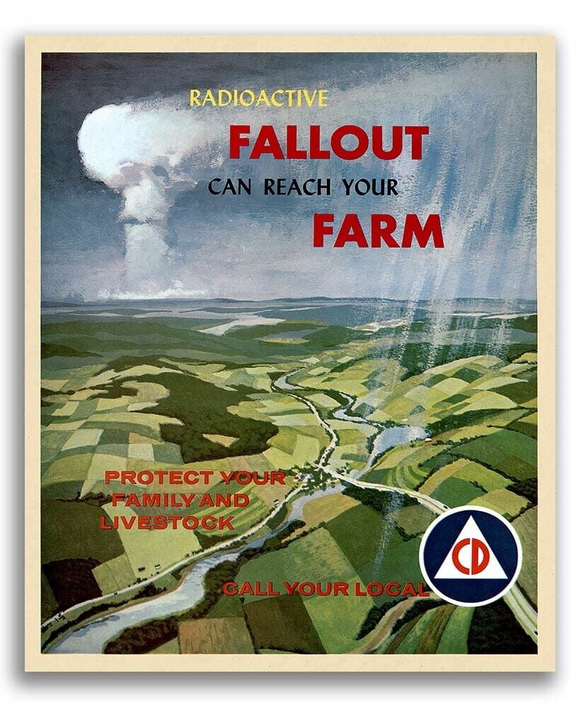 POSTER 1960 Radioactive Fallout - Vintage Style Civil Defense Poster ...