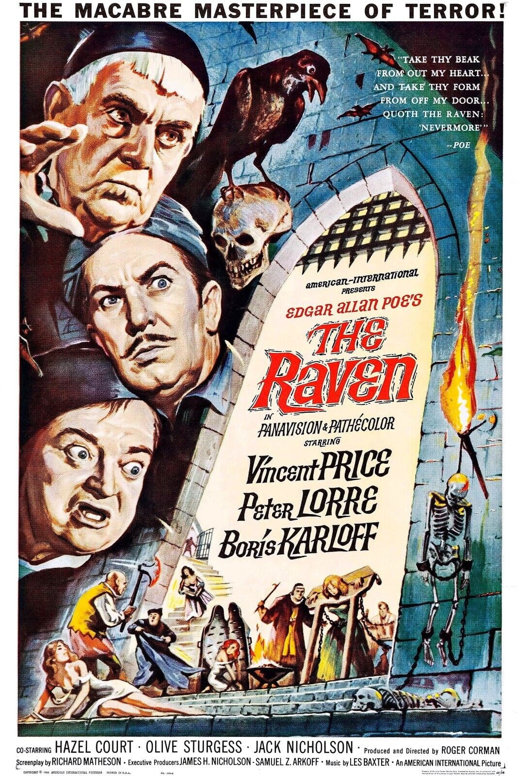 POSTER 1963 The Raven Movie Poster Vincent Price Boris Karloff Jack ...