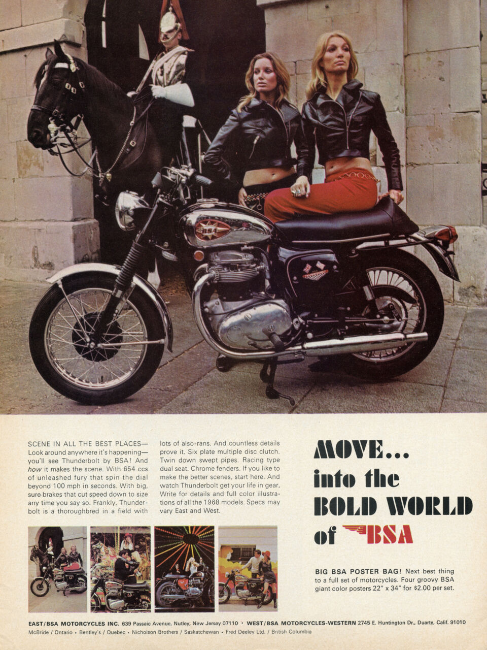 POSTER 1968 BSA THUNDERBOLT 650 VINTAGE MOTORCYCLE AD POSTER PRINT-8x12 ...