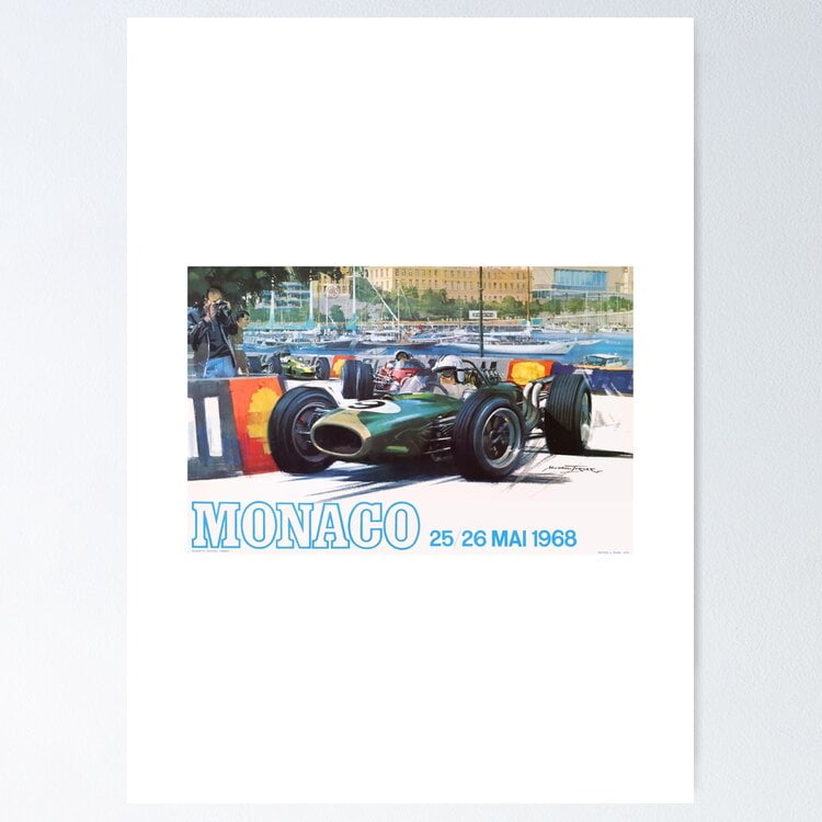 Poster 1968 MONACO Grand Prix Racing - Unframed Poster, 24x36 - Walmart.com
