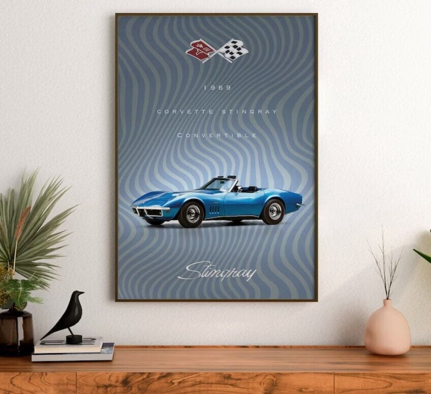 POSTER 1969 Chevrolet Corvette Stingray Convertible Poster | Vintage ...