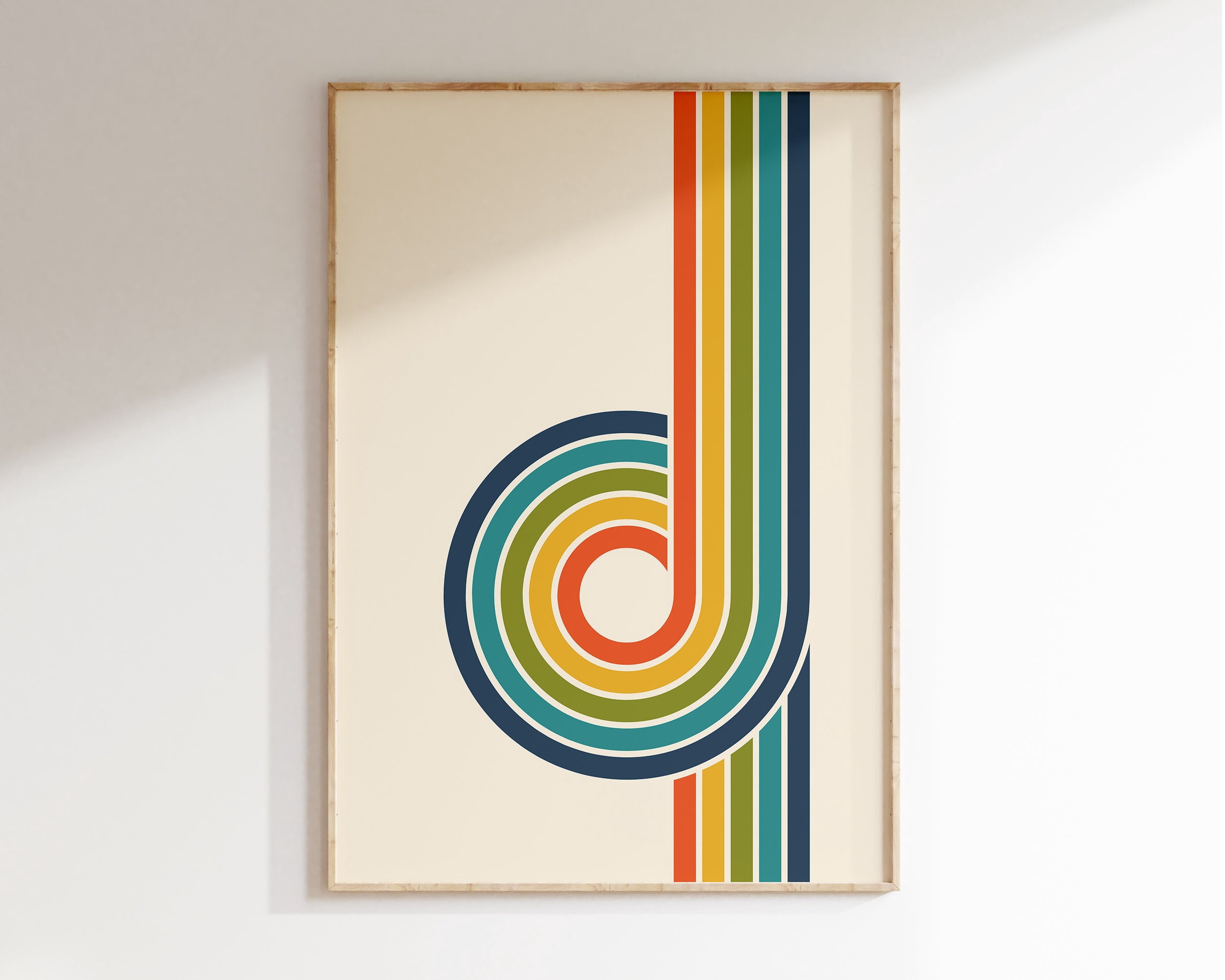 POSTER 1970s Retro Rainbow Stripes Poster, Retro Nostalgia Art Poster ...
