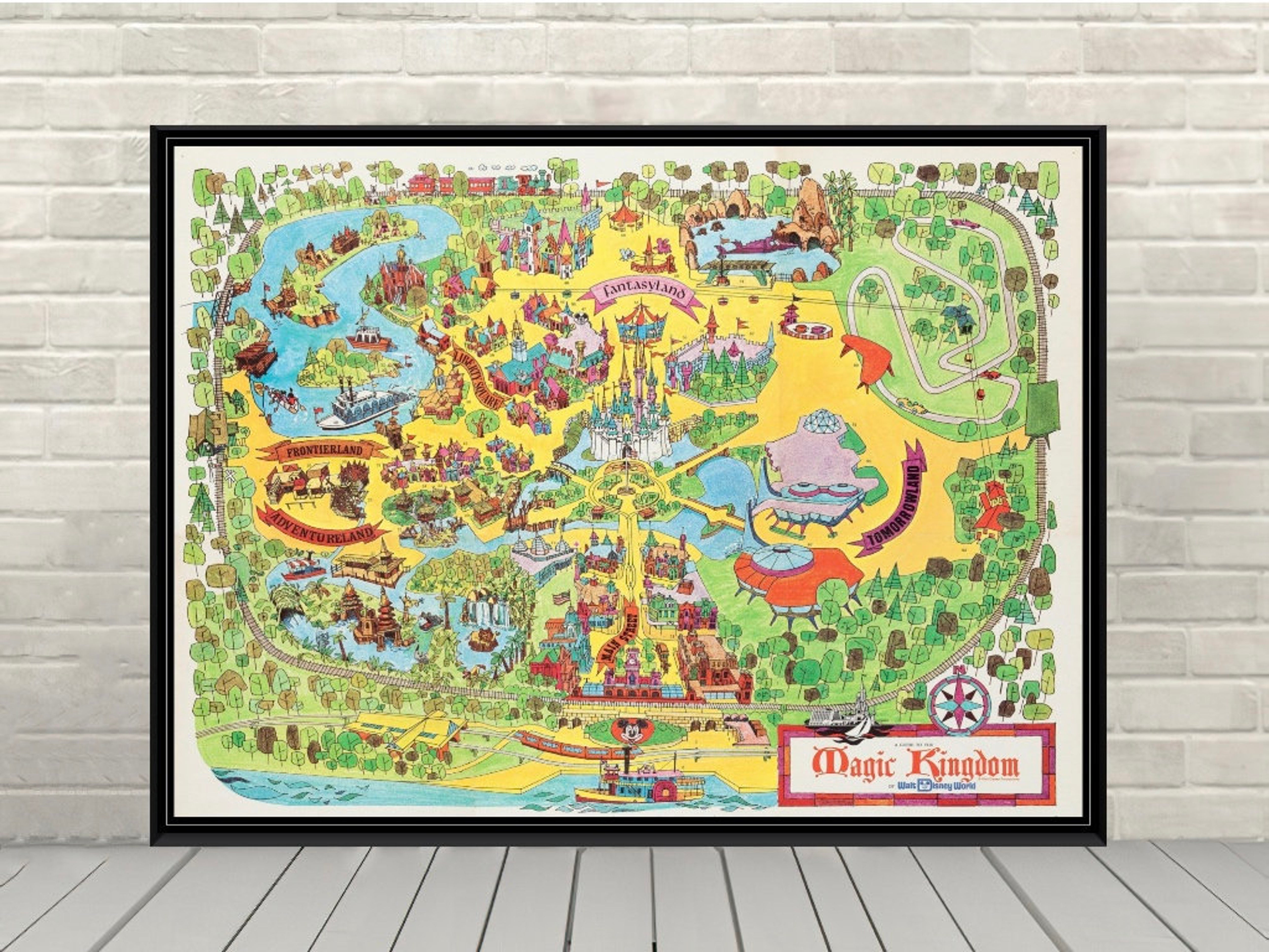 POSTER 1973 Magic Kingdom Map Poster Disney map Poster Disney World Map ...