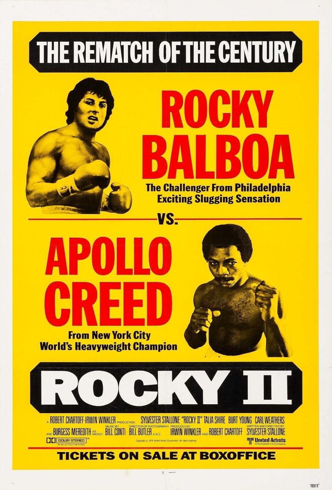 POSTER 1979 Rocky II Movie Poster Rocky Balboa Italian Stallion Apollo ...