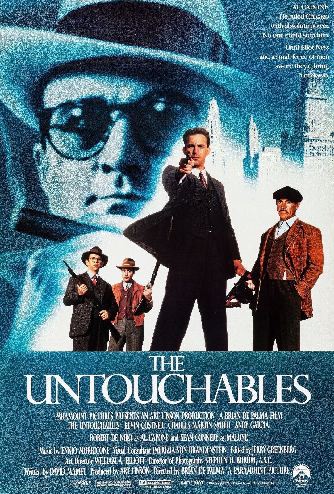 POSTER 1987 The Untouchables Movie Poster Al Capone Sean Connery Kevin ...