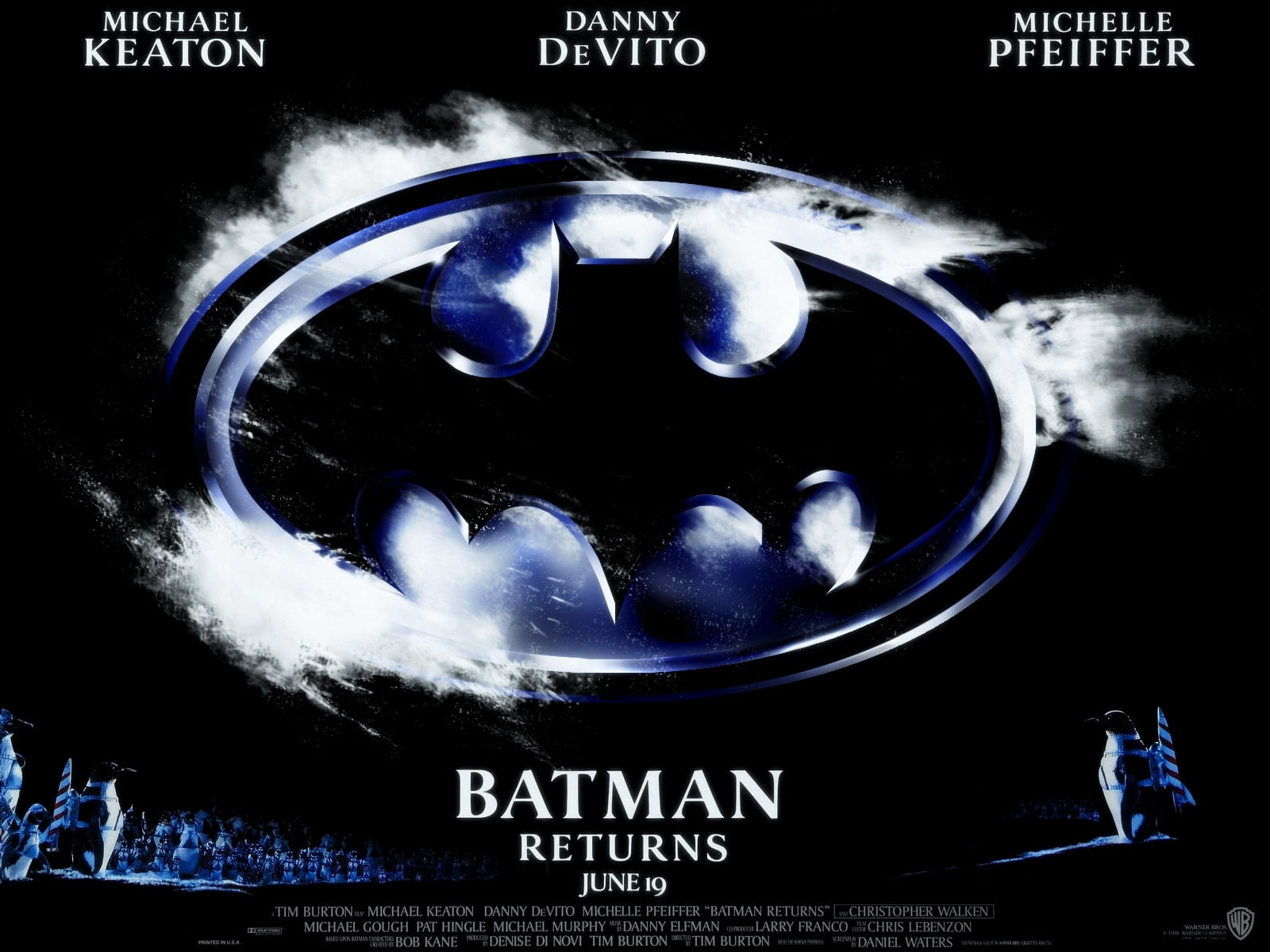 POSTER 1992 Batman Returns Movie Poster Michael Keaton Penguin Catwoman ...