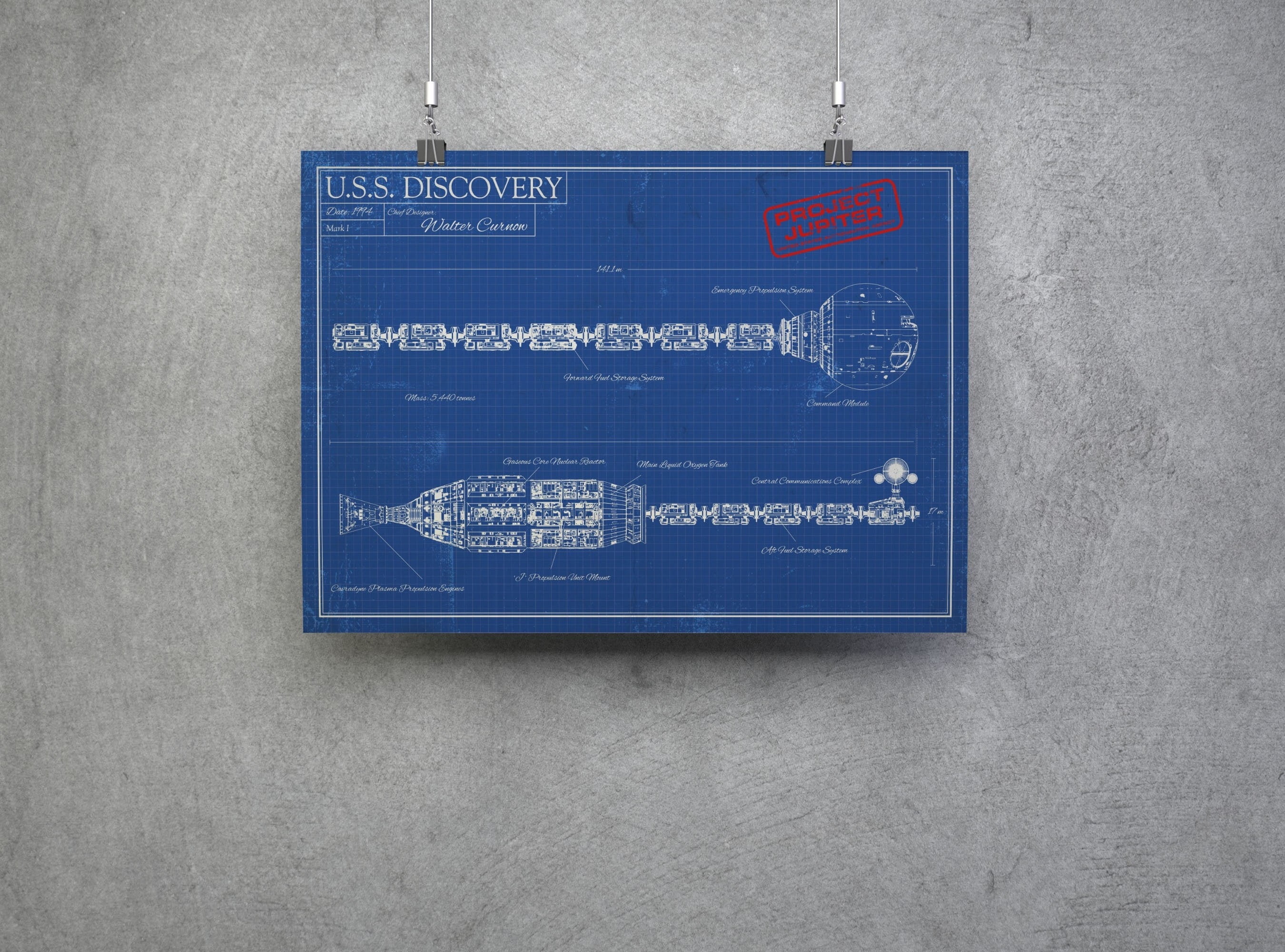 POSTER 2001 A Space Odyssey Inspired 'USS Discovery' Stanley Kubrick ...