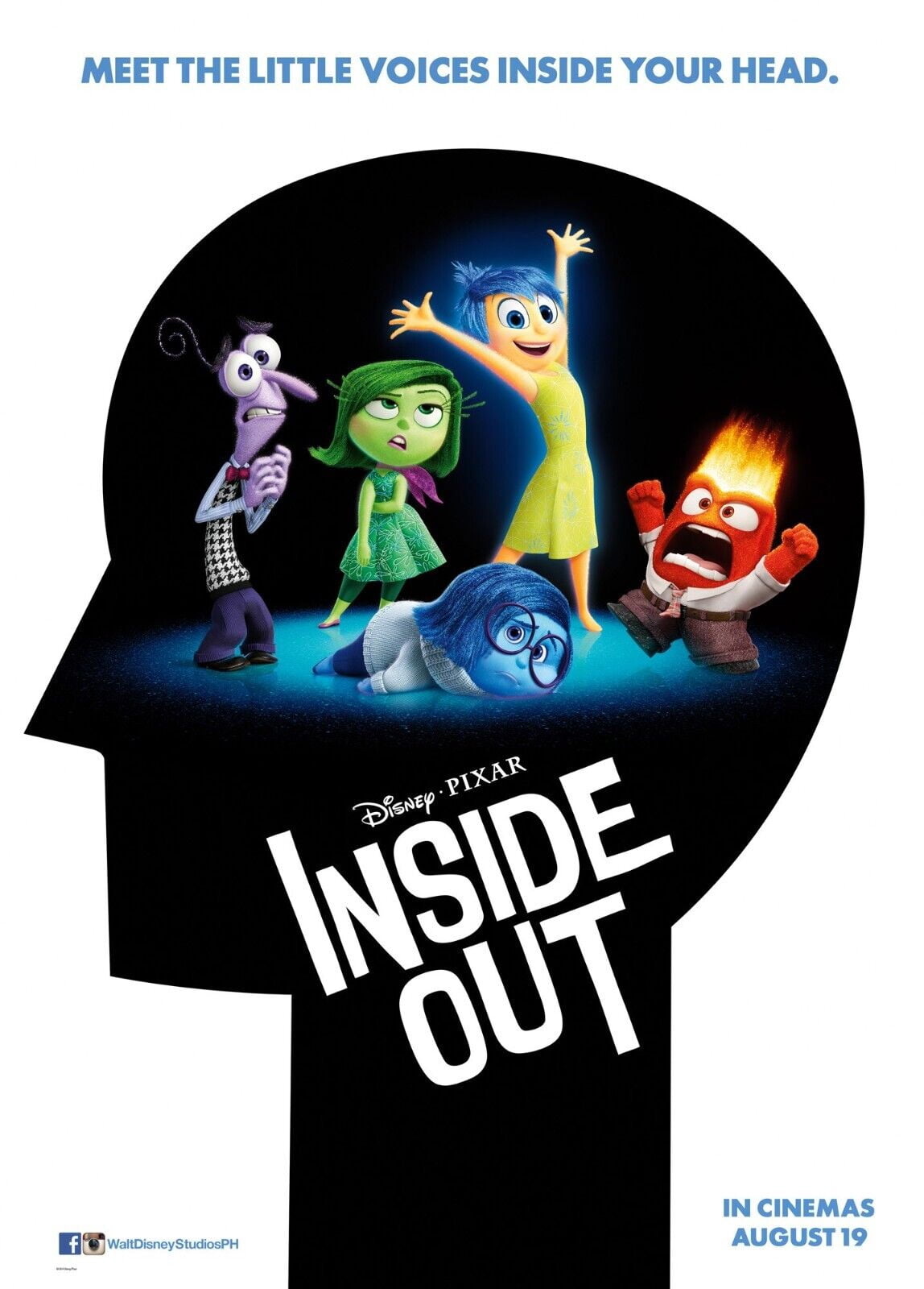 POSTER 2015 Inside Out Movie Poster Joy Anger Fear Sadness Disgust Bing ...
