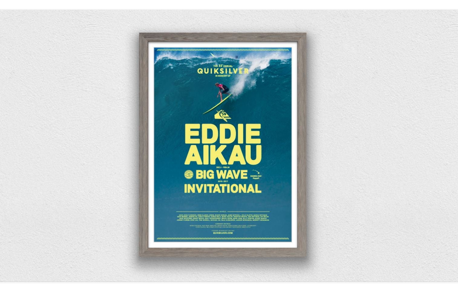 POSTER 2017 QUIKSILVER EDDIE AIKAU Big Wave Invitational Surfing ...