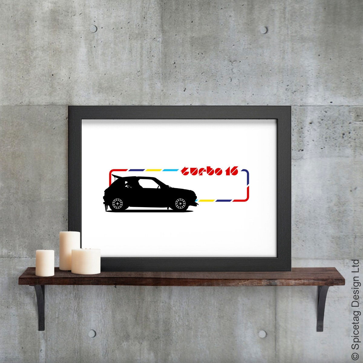 POSTER 205 T16 80s Car A3 Print Retro Group B 1980s Sports Racing Motor ...
