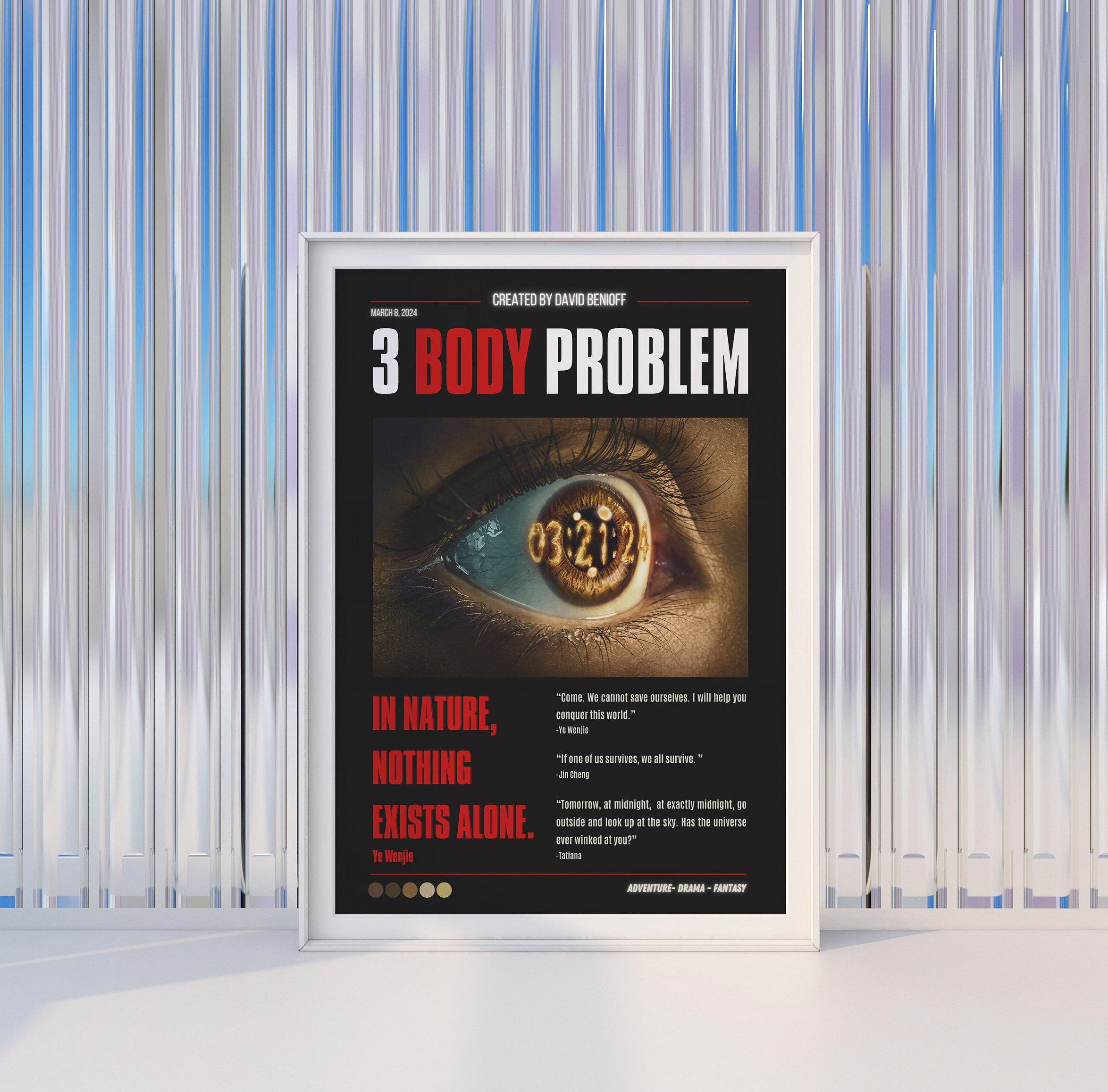 POSTER 3 Body Problem Tv Show Poster, 3 Body Problem Print, Cinema Wall ...