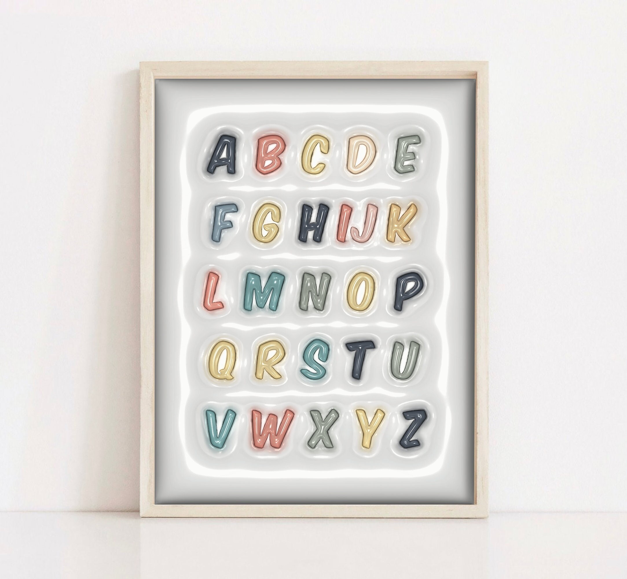 POSTER 3D Rainbow Alphabet Poster, Alphabet Print, ABC Print, Printable ...