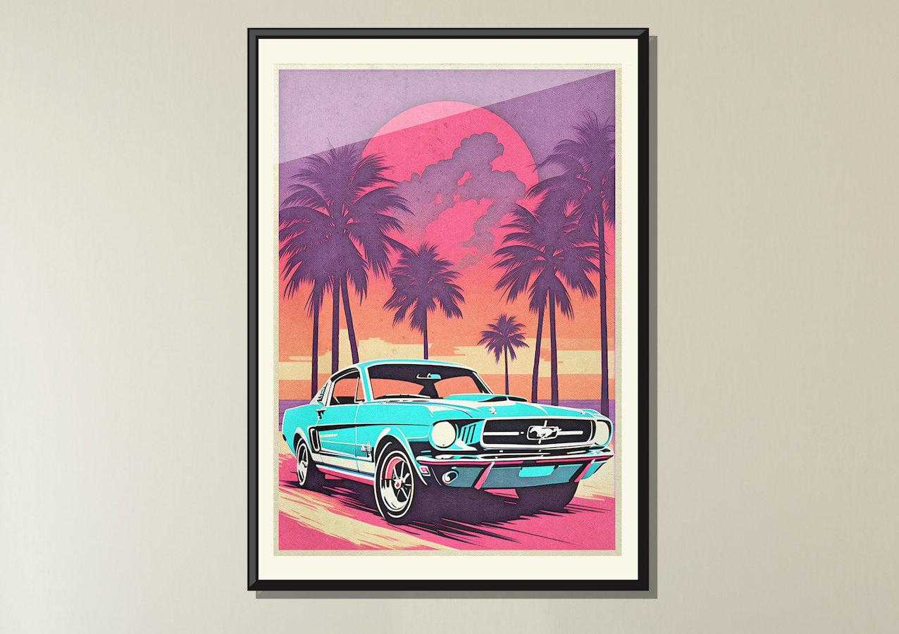 POSTER 65 Fastback Synthwave Inspired Limited Edition Print - Classic ...