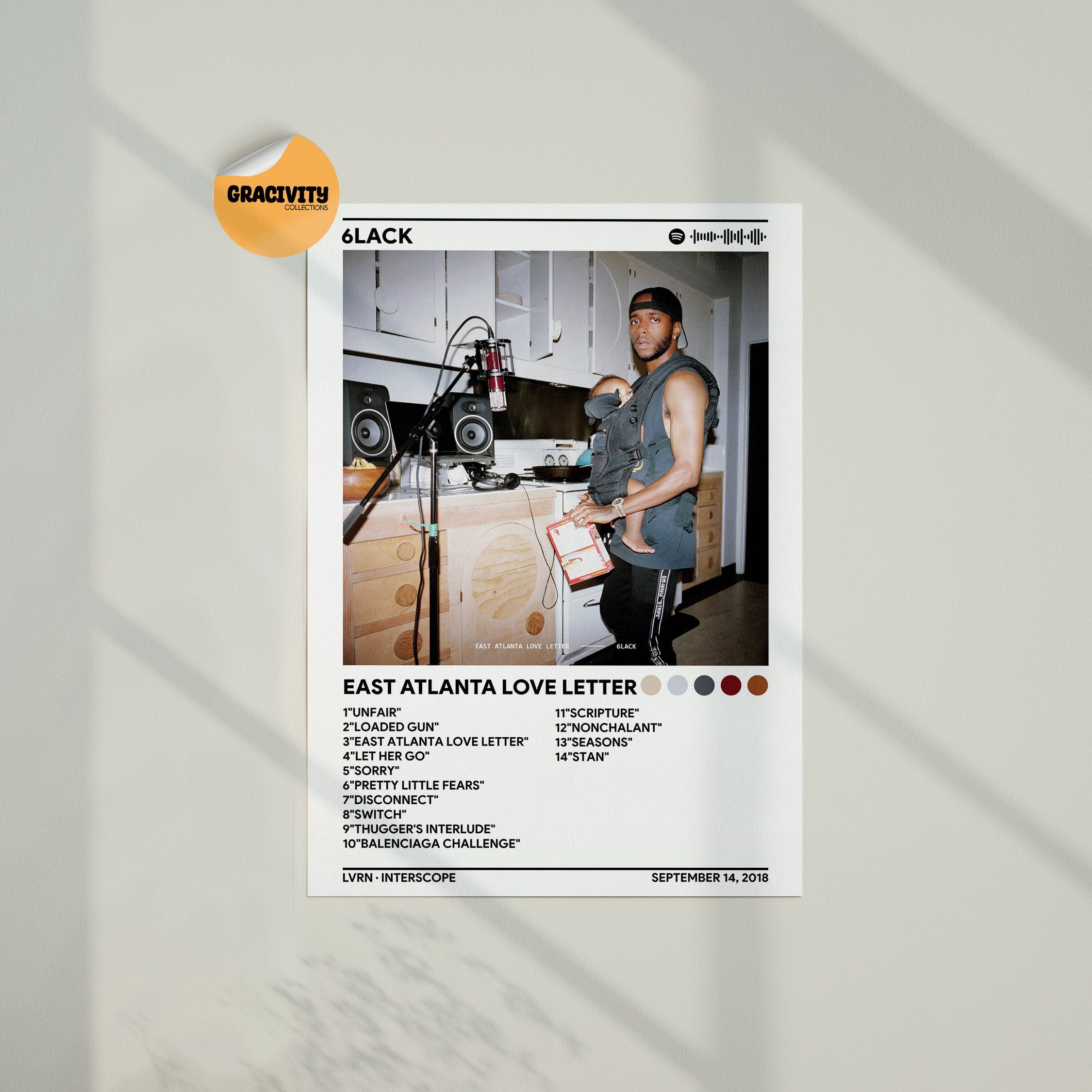 POSTER 6LACK - East Atlanta Love Letter / Album Poster / Wall Art ...