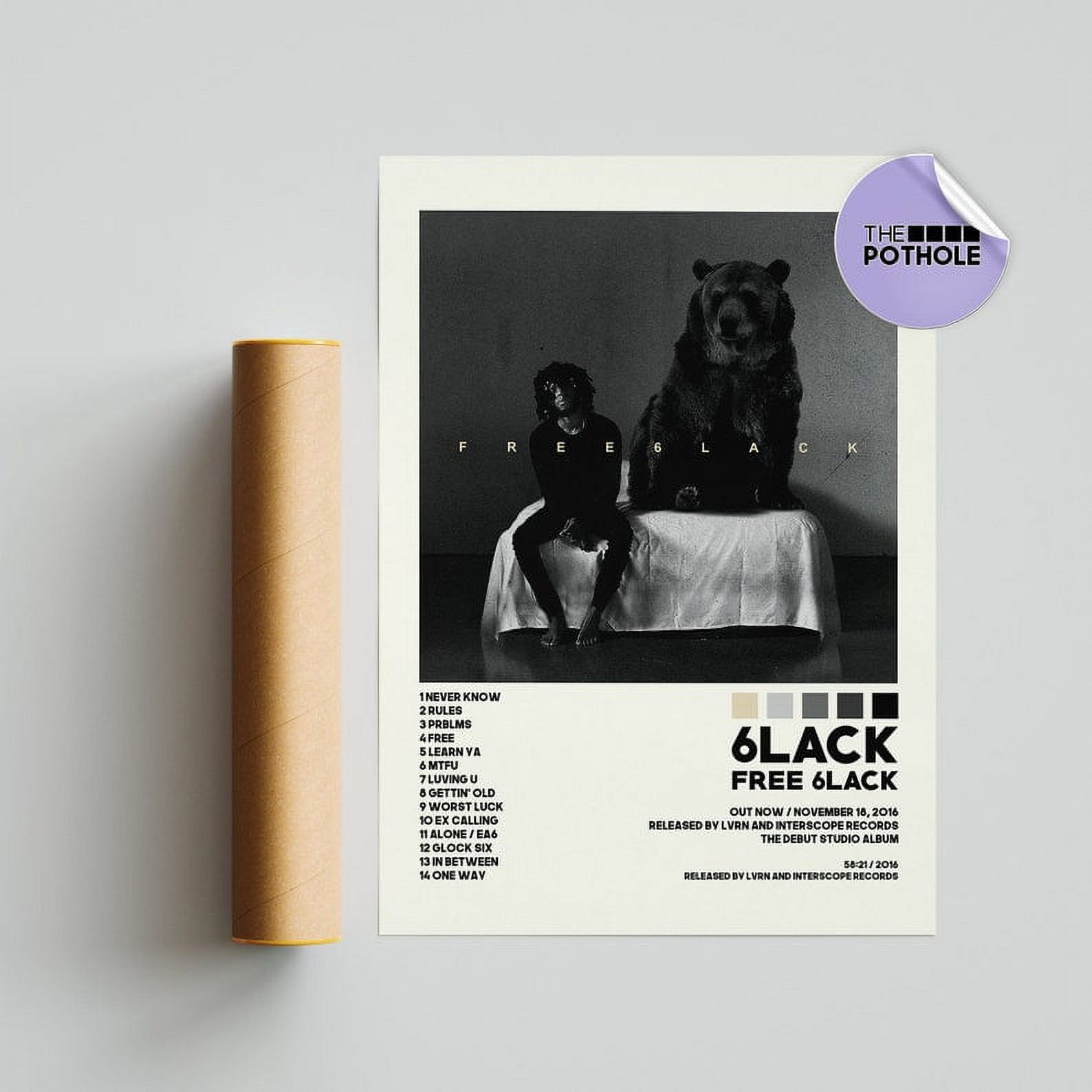 POSTER 6lack Posters / FREE Poster / 6lack, FREE / Album Cover Poster ...