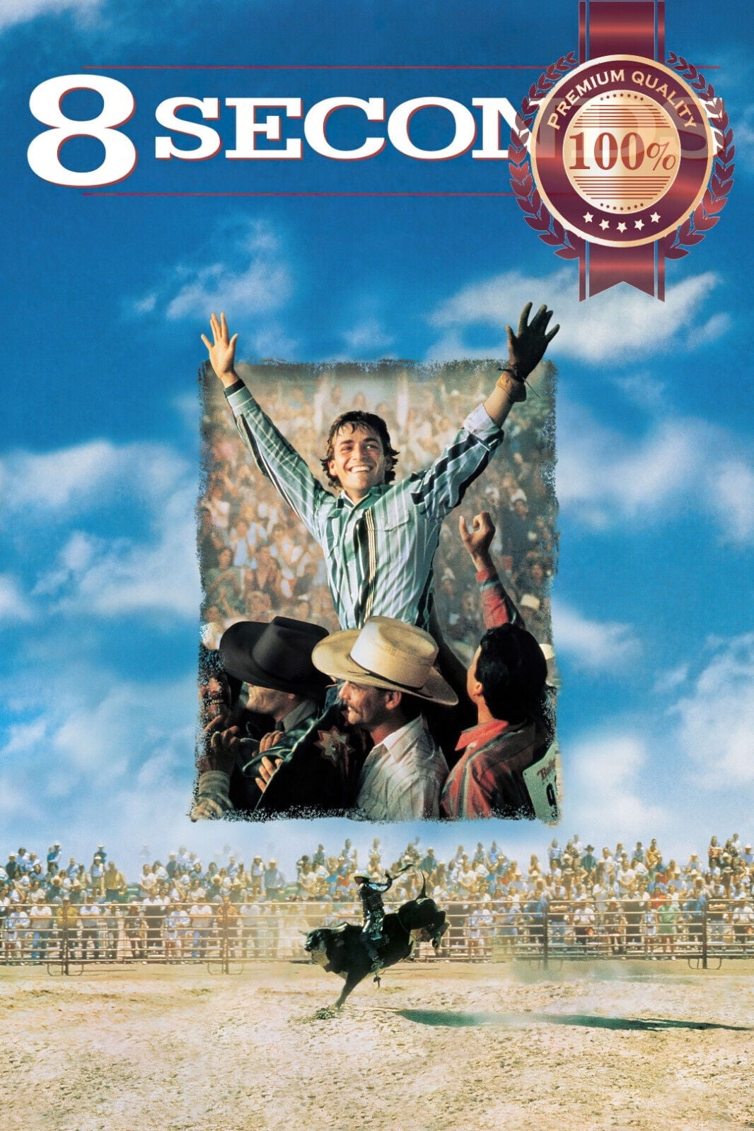 POSTER 8 SECONDS 1994 90s BULL RIDING ORIGINAL CINEMA MOVIE FILM PRINT ...