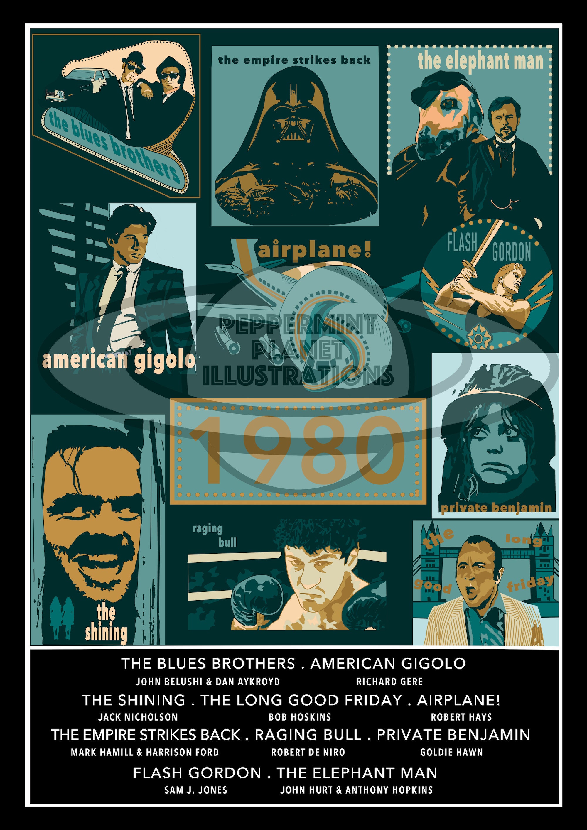 Poster A Year in Movies 1980 | 1980 in Movies Wall Art,Home Decor, Gift ...