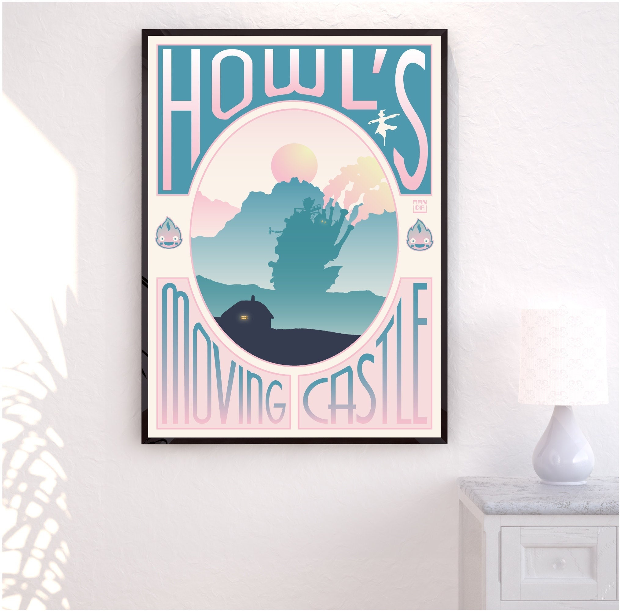 POSTER AFFICHE A3 || Le ChÃ¢teau Ambulant - Howl's Moving Castle Ghibli ...