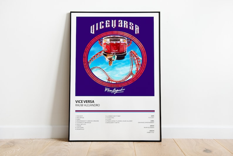 POSTER ALBUM COVER/POSTER -vice versa rauw alejandro-UNFRAMED - Walmart.com