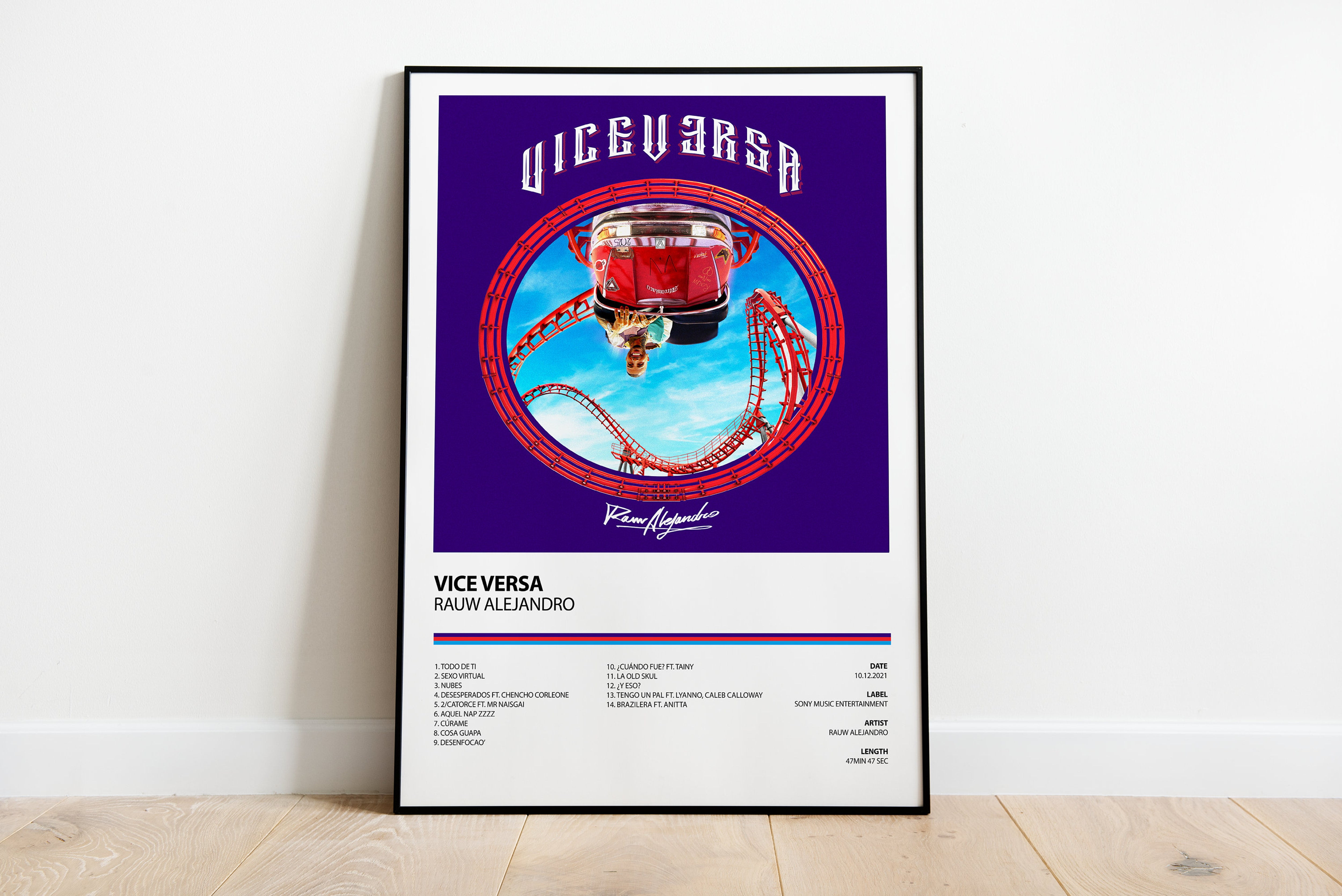 POSTER ALBUM COVER/POSTER -vice versa rauw alejandro -UNFRAMED ...